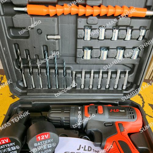 Jual BOR BATERE JLD 10MM MESIN BOR 10MM CORDLESS DRILL 10MM BOR JLD SET ...