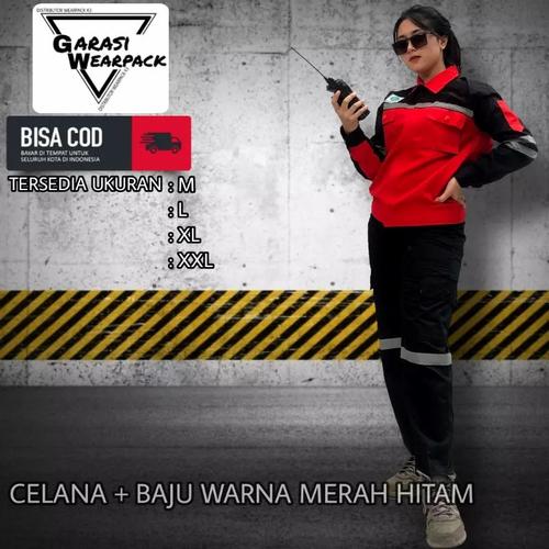 Jual wearpack safety Setelan/pakaian kerja/ APD K3 safety first Merah ...
