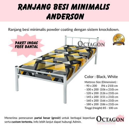 Jual Ranjang Besi Minimalis Single Demir - Ranjang saja, 90 x 200 Putih ...