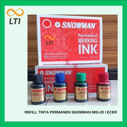 Promo Refill Spidol Permanen Snowman MIG-20 Tinta Permanen / PCS - Biru ...