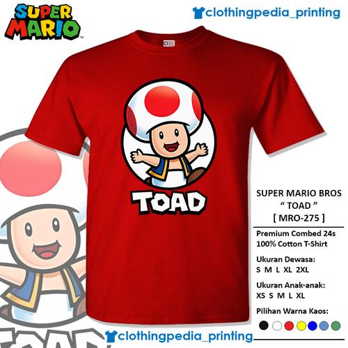 Jual Kaos Baju Toad Mushroom The Super Mario Bros Character Toad T ...
