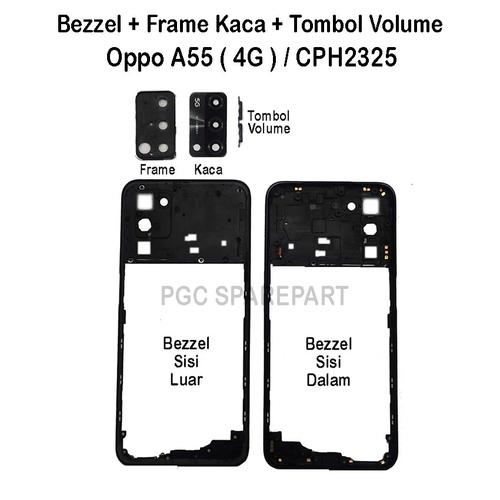 Jual Bezzel Tulang Samping+Frame Kaca+Tombol Volume Oppo A55 (4G ...
