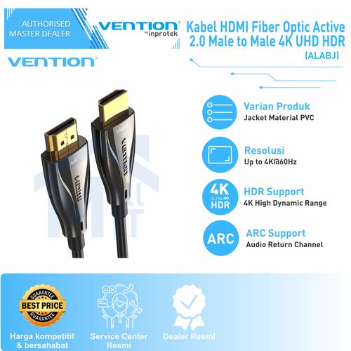 Promo Vention Kabel HDMI Fiber Optic Active 2.0 Male to Male 4K UHD HDR ALA - 15m Cicil 0% 3x ...