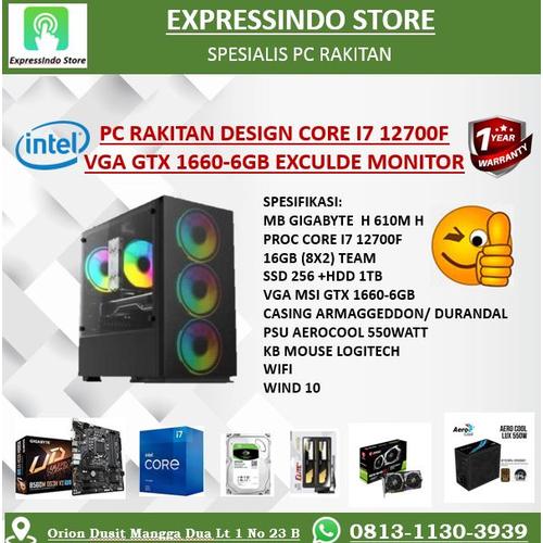 Jual PC RAKITAN DESIGN GAMING CORE I7 12700F VGA GTX 1660-6GB EXCL ...