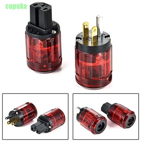 Jual 1Pair New Gold Plated IEC US Power Plug For Audio HIFI DIY Mains ...