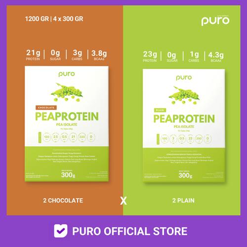 Promo PURO VEGA-PRO Vegan Pea Protein Isolate vegapro 1.2kg - Plain and ...