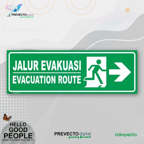 Jual Sticker Sign JALUR EVAKUASI | EVACUATION ROUTE SIGN - 30x10cm ...