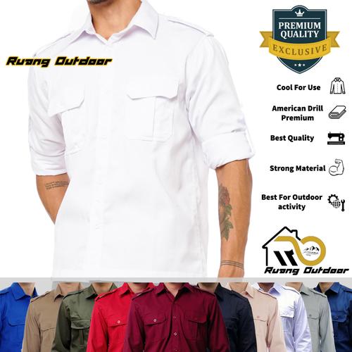 Jual Baju Kemeja Seragam PDL PDH Putih Lengan Panjang Lapangan Gunung ...
