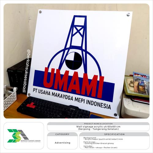 Jual wall signage acrylic 60x60cm plang logo akrilik signage logo ...
