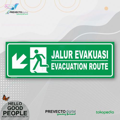 Jual EVACUATION ROUTE SIGN | Sticker Jalur Evakuasi Arah Panah Pojok Kiri - Jakarta Barat ...