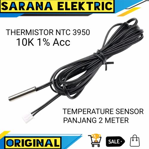 Jual THERMISTOR NTC 3950 10K 2M 2METER TEMPERATURE SENSOR SUHU PROBE 1% ...