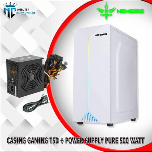 Jual CASING CASE GAMING PC KOMPUTER CPU DAN POWER SUPPLY PSU PURE 500 ...