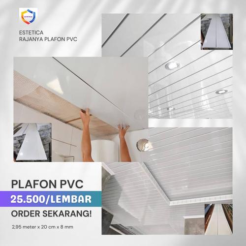 Jual Plafon pvc minimalis murah putih polos harga per lembar - T 512 ...