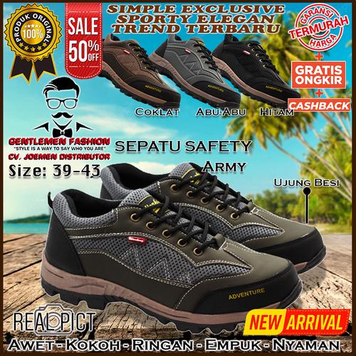 Jual Sepatu Safety Pria Ujung Besi Pelindung Kerja Kasual Formal Awet ...