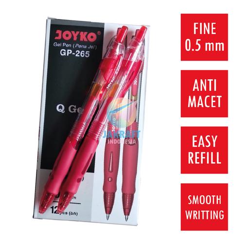 Jual Pulpen Gel Pen Klik JOYKO GP-265 Q GEL (Merah) 0.5 mm Setara Kenko K-1 - Merah /PCS ...