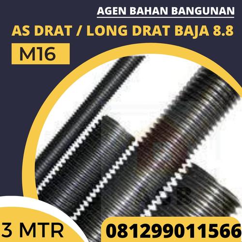 Jual Asdrat Baja 8.8 Hitam M16 / Long Drat Baja Hitam As Drat 8,8 16mm ...