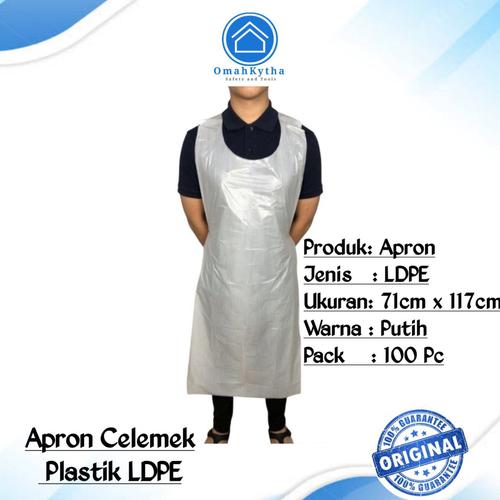 Jual Apron Celemek Plastik LDPE / Apron Medis APD Disposable Sekali ...