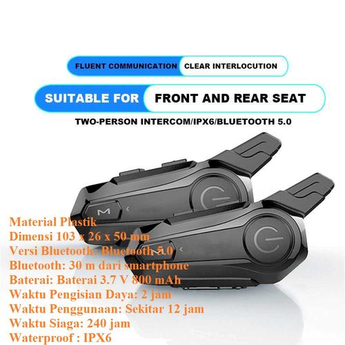 Jual Headset Helm Motor Bluetooth 5.0 1 Buah Koneksi Dual Channel Anti ...