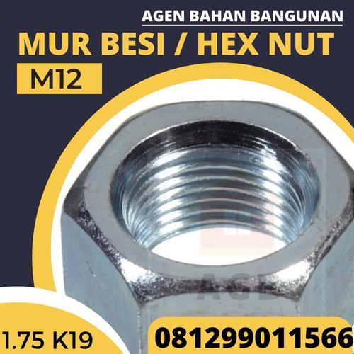 Jual Mur Baut Besi M12 x 1.75 K19 / Hex Nut M12x1,75 K19 (Mur Tanpa ...