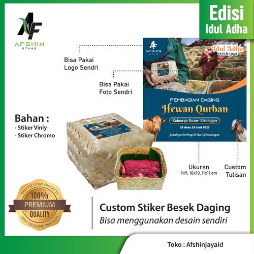 Jual Custom Stiker Label Tempat kotak Pembagian Daging Hewan Qurban ...