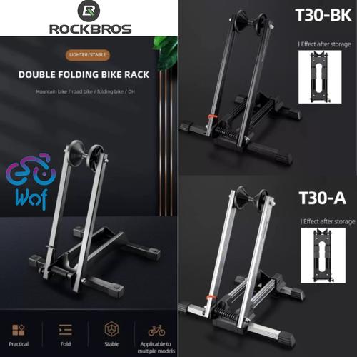 Jual ROCKBROS T30-BK A Standar Parkir Sepeda Rak Bicycle Rack Fold ...