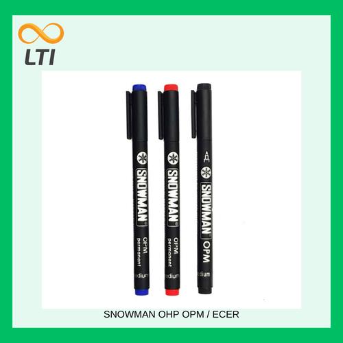 Promo BARU Spidol Permanent Snowman OHP / OPM 12 MURAH - Pcs - Hitam ...