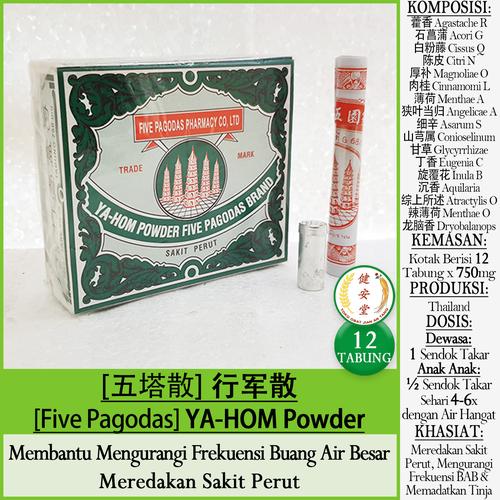 Jual [5 Pagoda] YA HOM POWDER [Wu Ta San 五塔标 行车散] u.Kembung-Mual-Diare ...