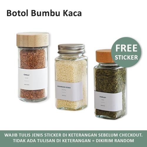 Jual ATOMI - Botol Bumbu Bubuk Kaca Persegi Transparan Estetik 120g ...