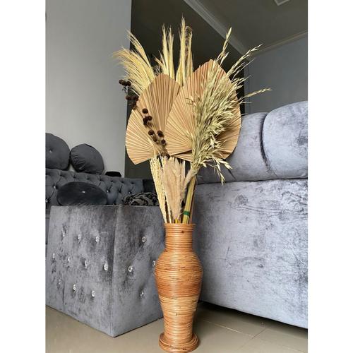 Jual Paket Lengkap Bunga Kering dan Pot Guci 50cm/Daun Palem Kering ...