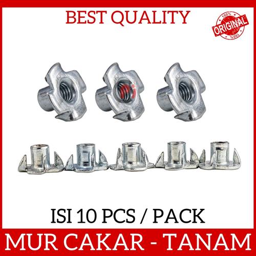 Jual Isi 10Pcs Mur Cakar Tanam Kayu T Nut Untuk Baut Box Furniture M5 ...