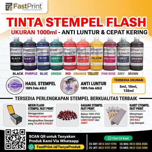 Jual Tinta Stempel Flash Fast Print Warna Biru (Blue Ink) 1000ml ...