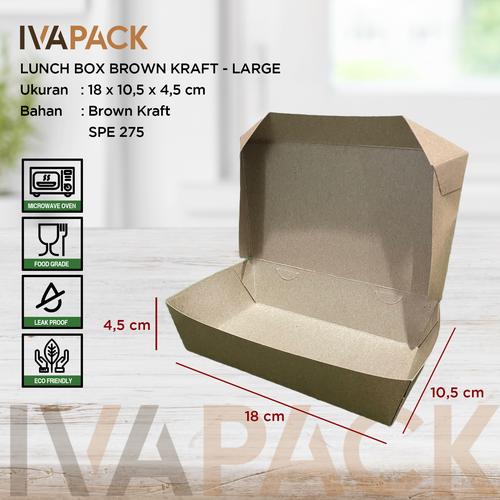 Jual Lunch Box Brown Kraft Paper Kotak Makan Kertas Karton Coklat ...