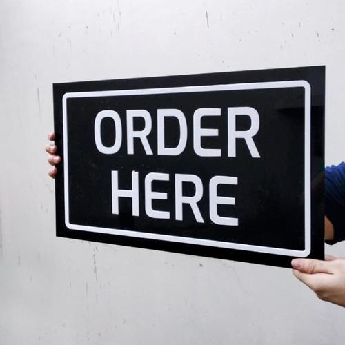 Jual Sign Label Acrylic Order Here Jumbo| Sign Board Akrilik | Signage ...