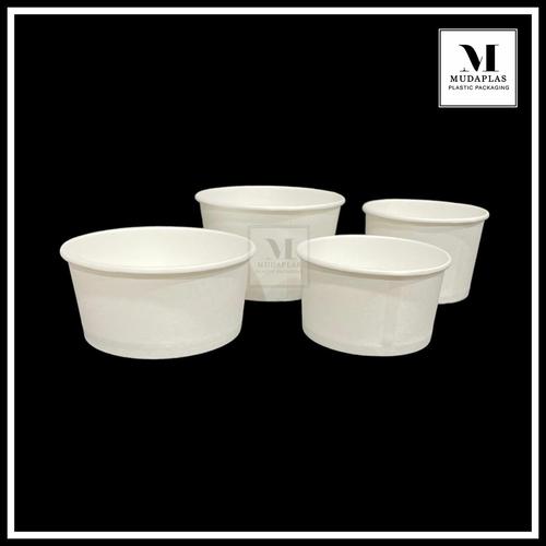 Jual Paper Bowl 360 ml 500 ml 650 ml 800 ml Mangkok Kertas Putih Polos ...