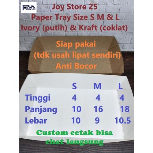 Jual Food Paper Tray M&L 50pcs (tempat makanan kertas siap pakai ...