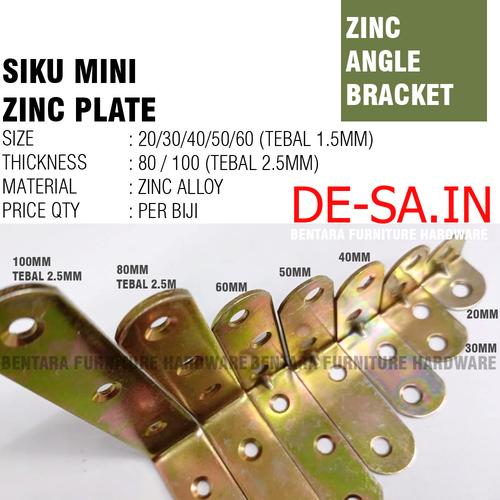 Jual 100MM SIKU L-SHAPE ZINC PLATE - BRAKET SUDUT PENYANGGA AMBALAN ...