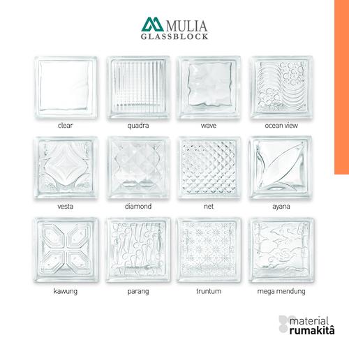 Jual [KURIR TOKO] GLASS BLOCK MULIA MOTIF / GLASSBLOCK DINDING - Mega ...