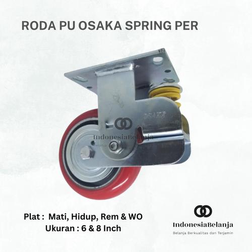 Jual Roda Wheel Trolley PU OSAKA Heavy Duty Spring 6" Plat Rem ...