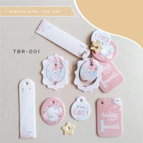 Jual Paket bundle hang tag one month baby girl boy hangtag newborn ...