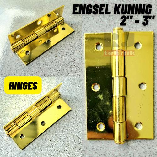 Jual Engsel Jendela Pintu Lemari Hinges Tipis Kuning Gold 2" - 3" inch ...