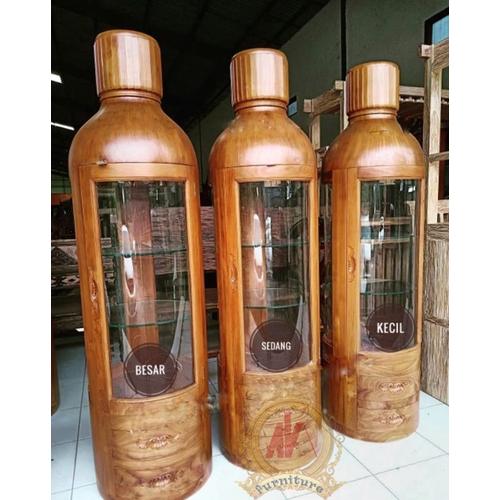 Jual lemari hias/lemari hias botol/lemari botol kayu jati grade A ...