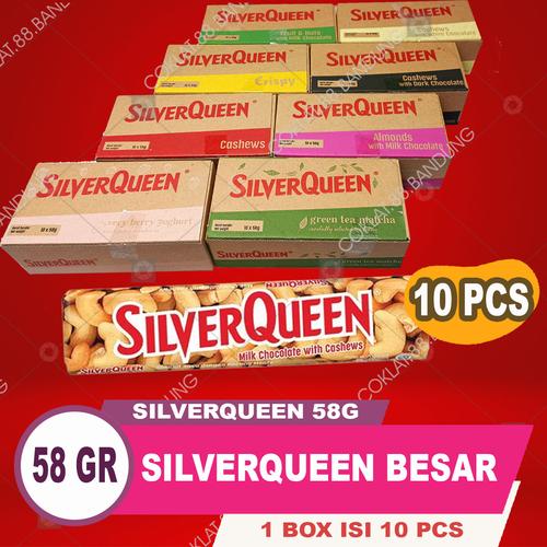 Jual SilverQueen 58gr X 10pcs 1 Box Cokelat Besar - Silver Queen 58 gr ...