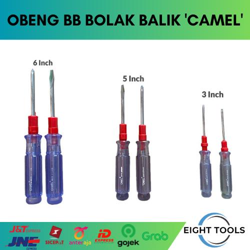 Jual Obeng BB Bolak Balik Min Plus CAMEL 3" 5" 6" Inch | Obeng ...