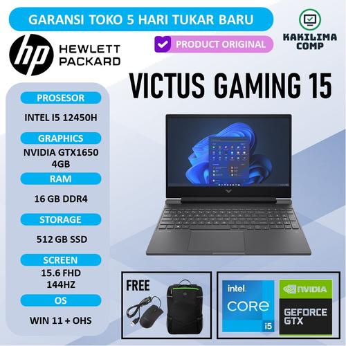 Jual Laptop Gaming Victus 15 Intel I5 GTX1650 Ram 16GB SSD 512GB W11 ...