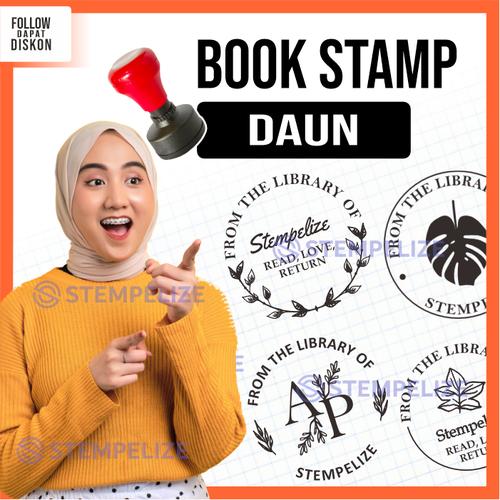 Jual [DAUN/LEAF] Book Stamp Custom / Stamp Book / Stempel Buku - 1, Biru - Kab. Kendal ...