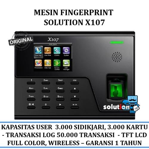 Jual Mesin Absensi Fingerprint Solution X107 Original - Garansi Resmi ...