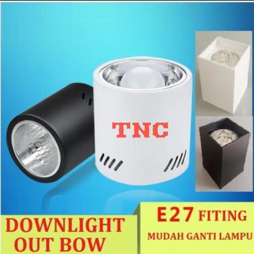 Jual DownLight OutBow Kotak 4"inch E27 Warna Putih/Hitam - Putih ...