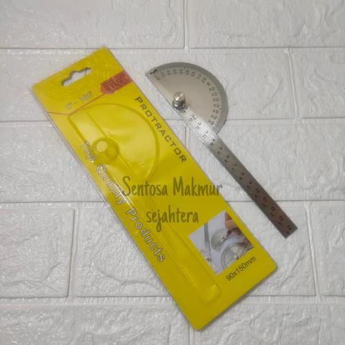 Jual Protactor Busur Derajat Stainless Stel Alat Ukur Sudut Penggaris ...