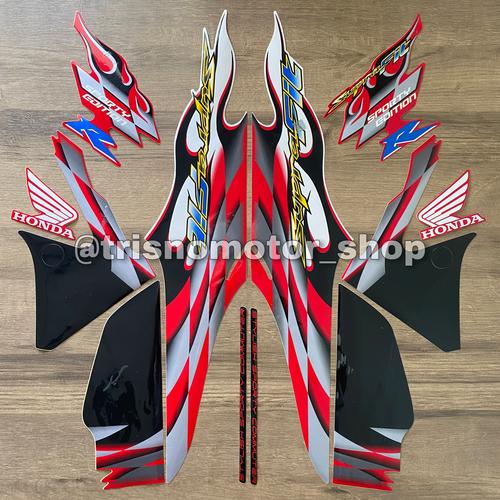 Jual STRIPING STICKER BODY HONDA SUPRA FIT NEW JUMBO 2007 2008 PUTIH ...