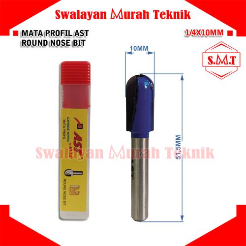 Jual AST Mata Profil Router Trimer Kayu 1/4X10MM Round Nose Bit 10 MM ...